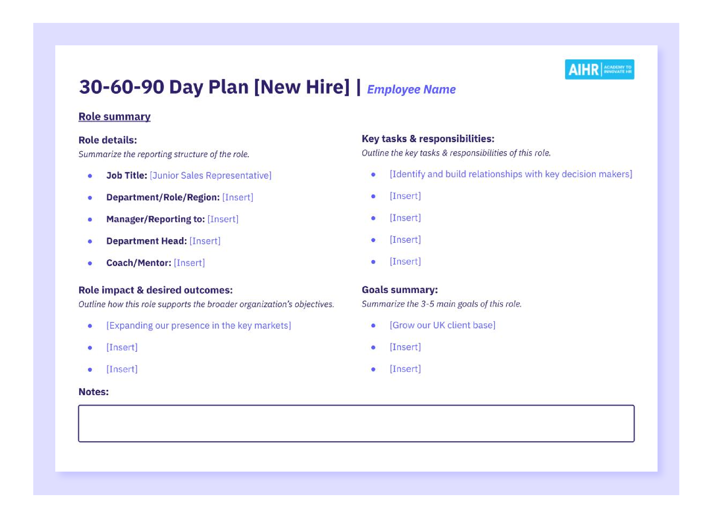 30 60 90 Day Plan Template Free Powerpoint Excel Template AIHR