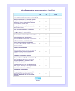 ADA Reasonable Accommodation Checklist (Free Template) - AIHR