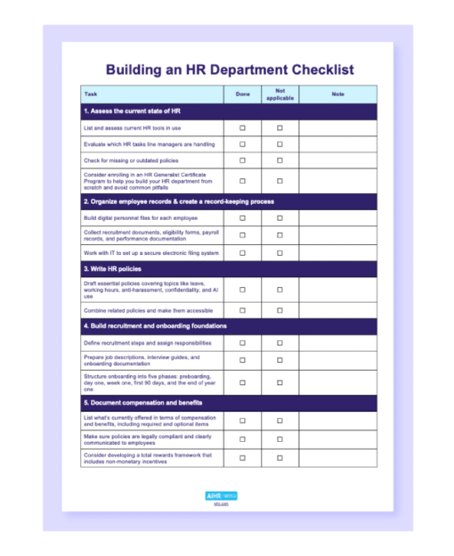 How To Build an HR Department: 11 Steps To Get It Right - AIHR