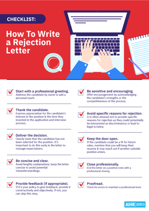 How To Write a Professional Rejection Letter (+ FREE Samples) - AIHR