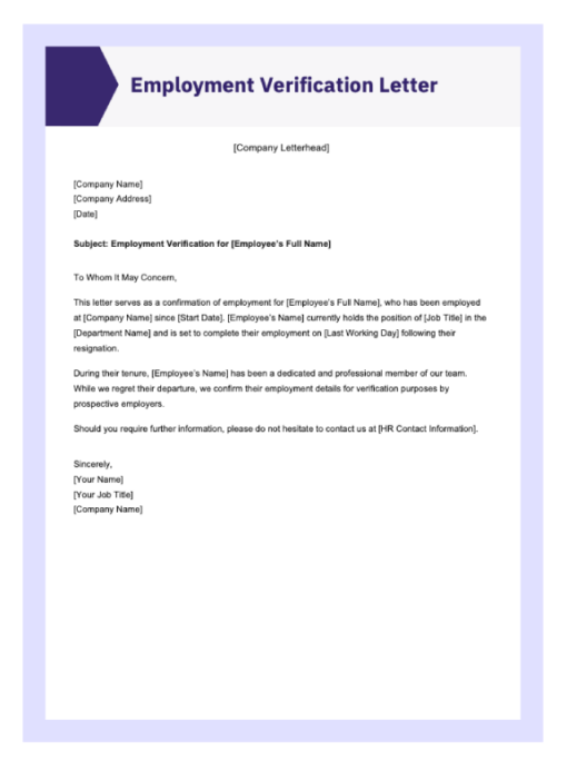 [Free] Employment Verification Letter Template and Samples - AIHR