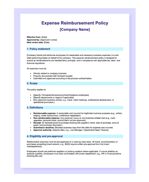 Expense Reimbursement Policy: Best Practices + FREE Template - AIHR