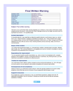 Written Warning Letter: Your 101 Guide (+Free Templates) - AIHR