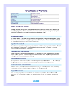 Written Warning Letter: Your 101 Guide (+Free Templates) - AIHR