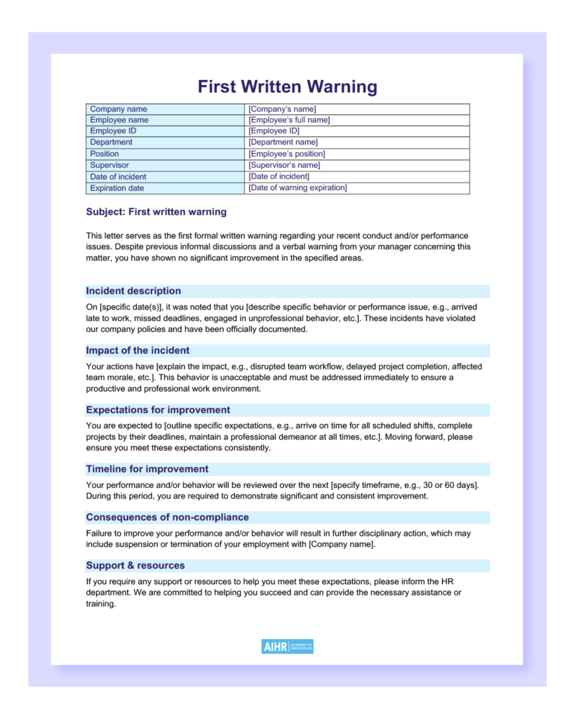 How To Write A Warning Letter To Employee For Absenteeism In Office