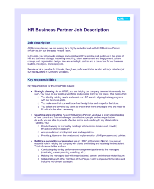 HR Business Partner Job Description: What Does an HRBP Do?