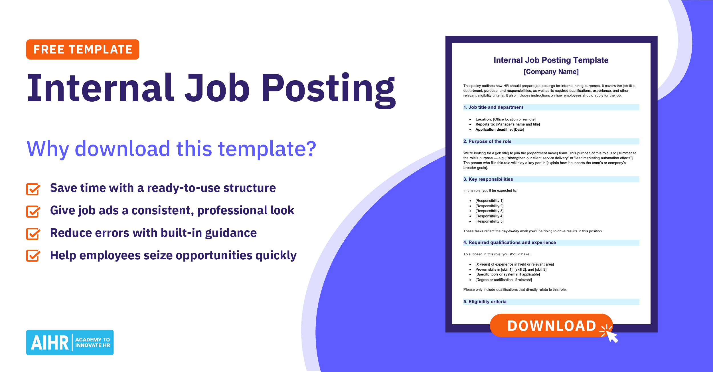 [FREE] Internal Job Posting Template: Optimize Your Internal Hiring - AIHR