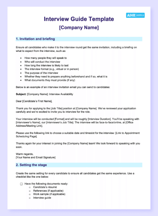 Interview Guide: Key Elements + FREE Template - AIHR