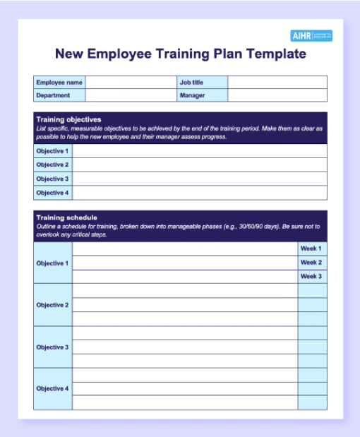 New Employee Training Plan Template To Boost Onboarding