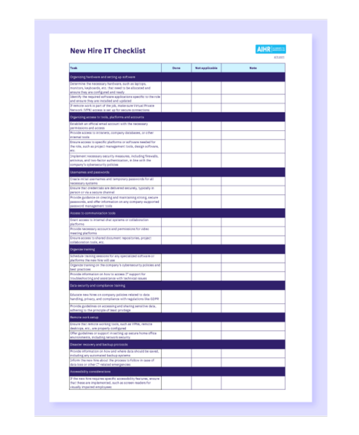 New Hire Checklist: What To Include + 4 Free Templates - AIHR