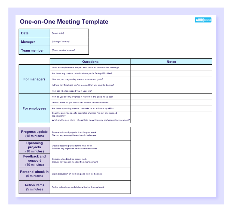 One On One Meeting Template Prntbl concejomunicipaldechinu gov co