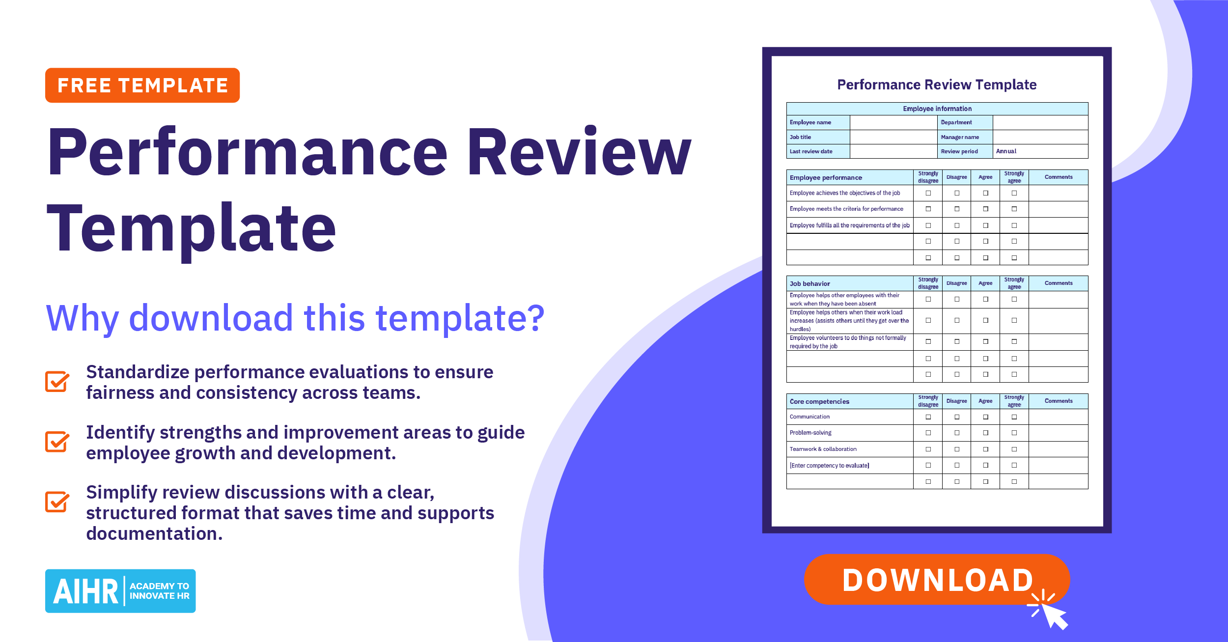 12 Performance Review Template Examples [FREE Download] - AIHR