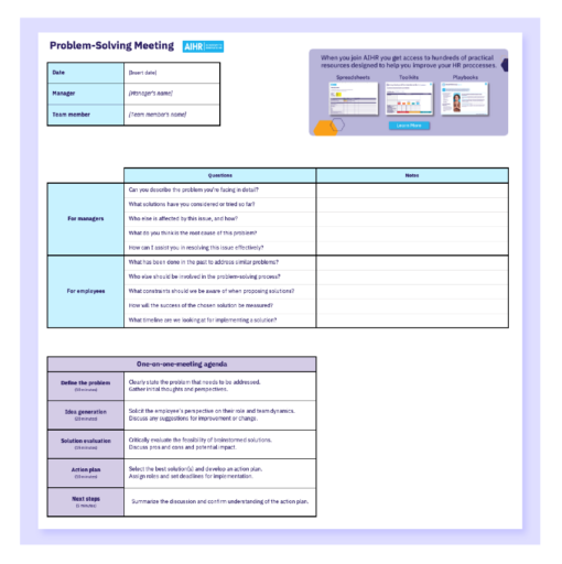 The Best [Free] One-on-One Meeting Template and Guide - AIHR