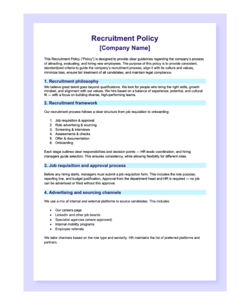 [Free Template] Your 2025 Guide to Writing a Recruitment Policy - AIHR