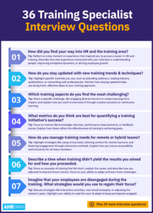 36 Training Specialist Interview Questions & Tips To Answer Them - AIHR