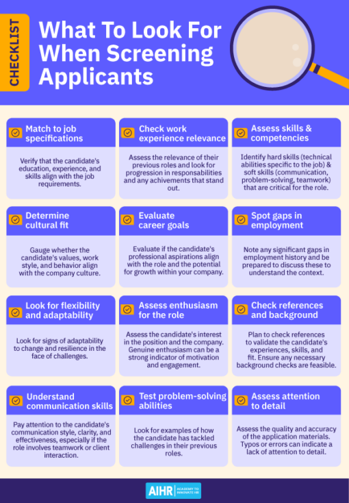 The Ultimate Guide to Applicant Screening (+ Question Examples) - AIHR