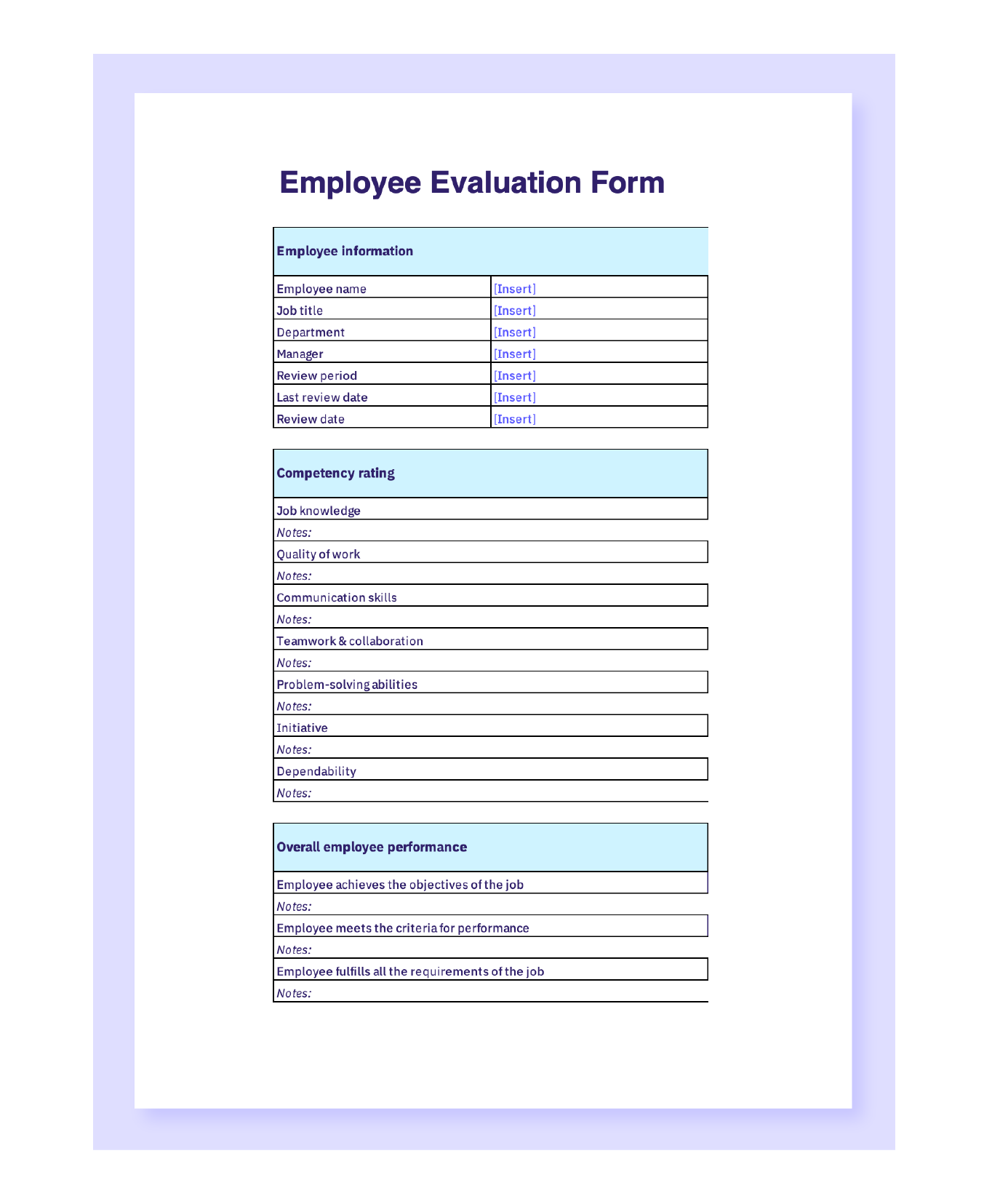 Employee Evaluation Template And Guide Free Download AIHR