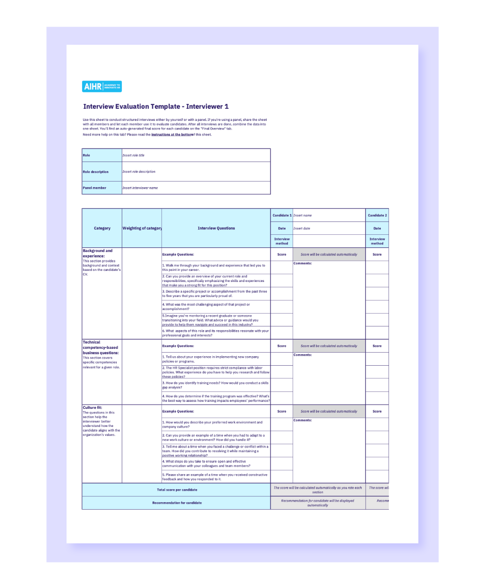 Free Interview Evaluation Form Step by Step Guide AIHR