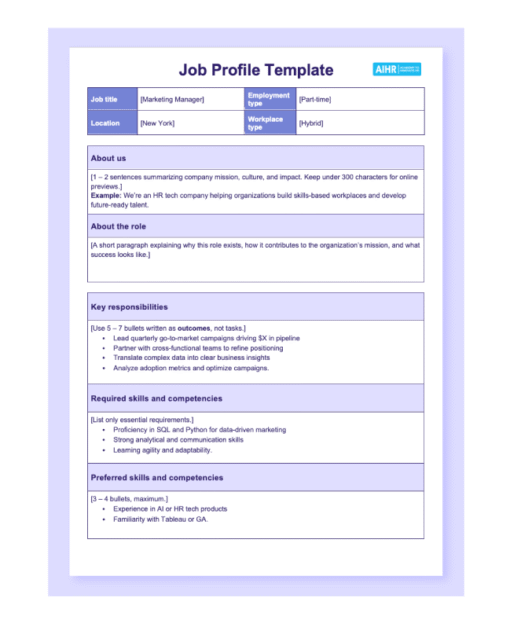 [FREE] Job Profile Template & Tips To Adapt for Job Platforms - AIHR