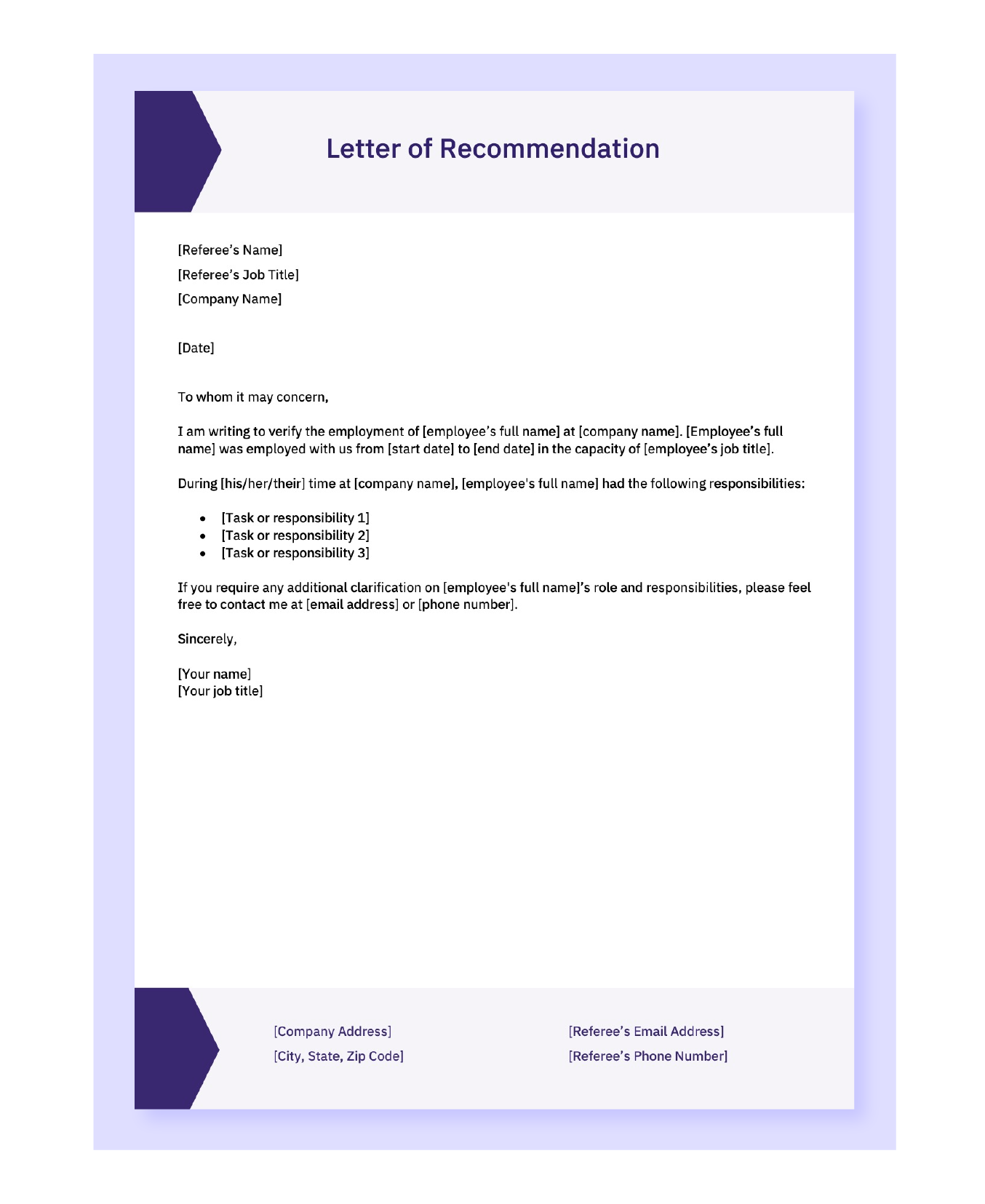 Letter Of Recommendation For Employee Template Hot Picture