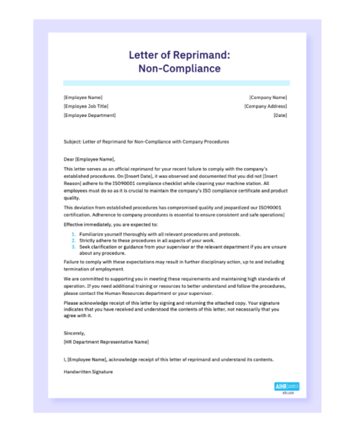 How To Write a Letter of Reprimand [+ Free Templates] - AIHR
