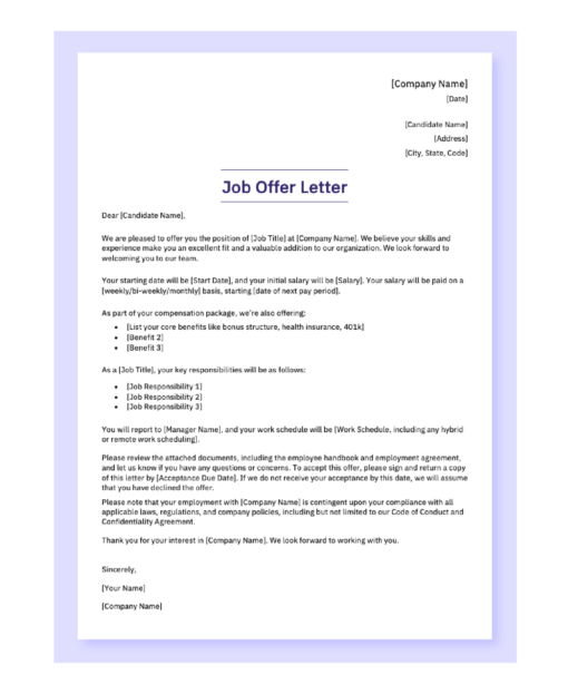 Offer Letter Template and Guide for HR [Free Download] | LaptrinhX / News