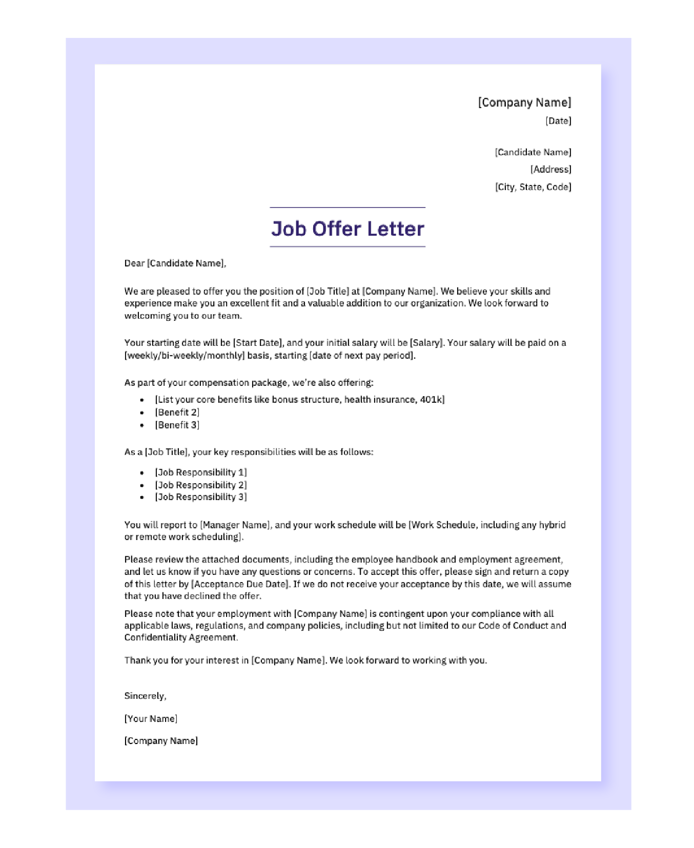 Job Offer Letter From Employer Infoupdate